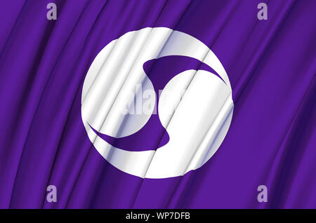 Samani waving flag illustration. Regions of Japan. Perfect for ...