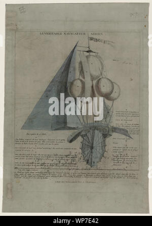 Design drawing for a navigational system for an airship empl Stock ...