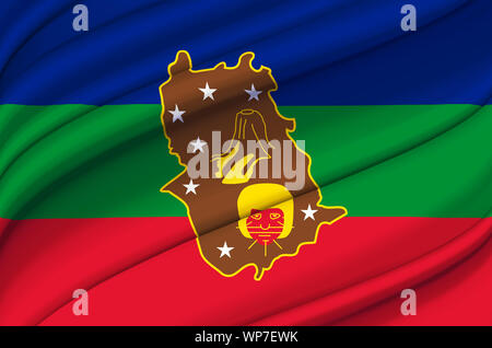 Amazonas State waving flag illustration. Regions of Venezuela. Perfect ...