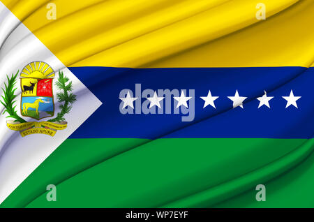 Apure waving flag illustration. Regions of Venezuela. Perfect for ...