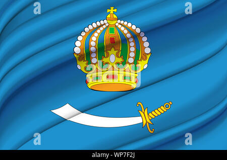Astrakhan waving flag illustration. Regions of Russia. Perfect for ...