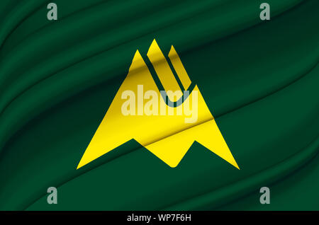 Biei waving flag illustration. Regions of Japan. Perfect for background ...