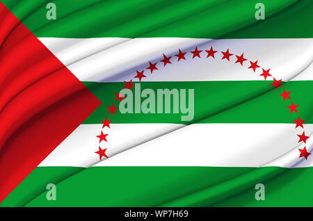 Manabi waving flag illustration. Regions of Ecuador. Perfect for ...