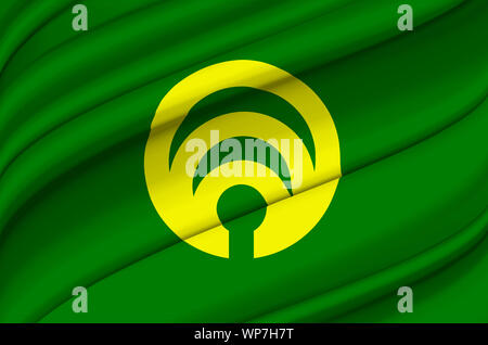 Mikasa waving flag illustration. Regions of Japan. Perfect for ...