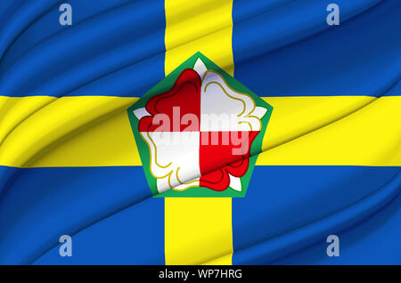 Pembrokeshire waving flag illustration. Regions of England and United ...