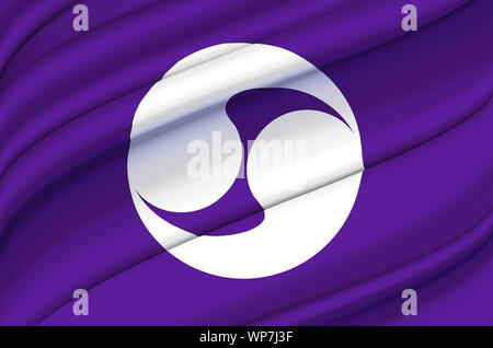 Samani waving flag illustration. Regions of Japan. Perfect for ...