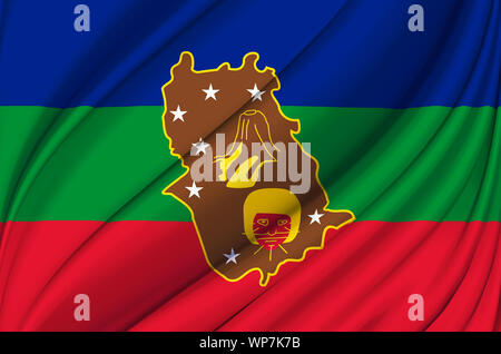 Amazonas State waving flag illustration. Regions of Venezuela. Perfect ...