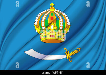 Astrakhan waving flag illustration. Regions of Russia. Perfect for ...