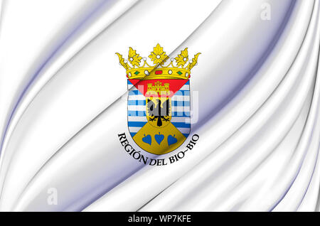 Biobio waving flag illustration. Regions of Chile. Perfect for ...