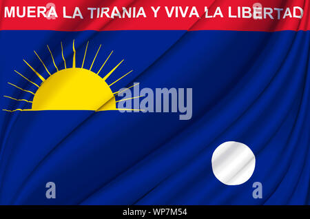 Falcon waving flag illustration. Regions of Venezuela. Perfect for ...