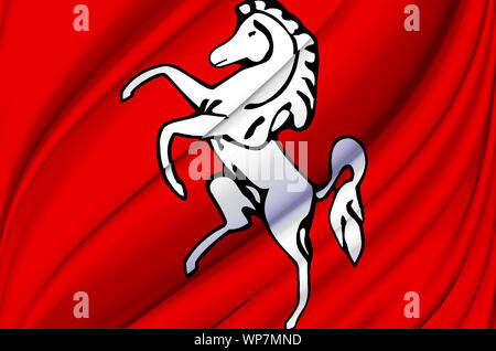 Kent waving flag illustration. Regions of England and United Kingdom ...