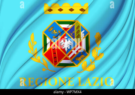 Lazio waving flag illustration. Regions of Italy. Perfect for ...