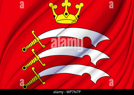 Middlesex waving flag illustration. Regions of England and United ...