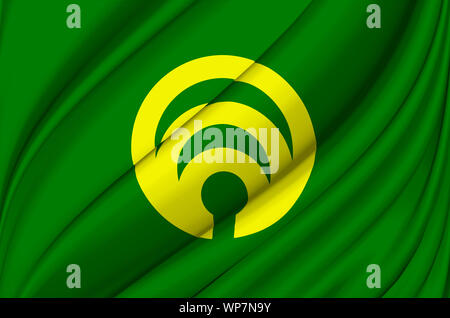 Mikasa waving flag illustration. Regions of Japan. Perfect for ...