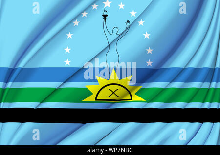 Monagas waving flag illustration. Regions of Venezuela. Perfect for ...