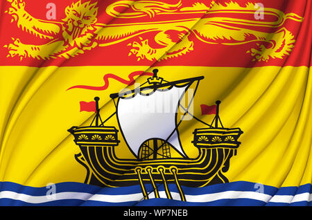 New Brunswick waving flag illustration. States, cities and Regions of ...