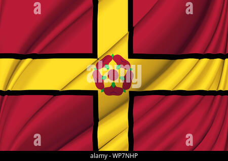 Northamptonshire waving flag illustration. Regions of England and ...
