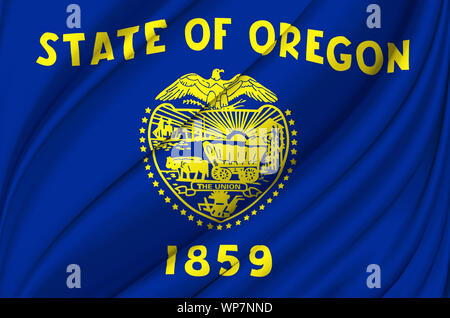 Oregon waving flag illustration. US states. Perfect for background and ...