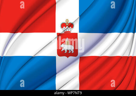 Perm waving flag illustration. Regions of Russia. Perfect for ...