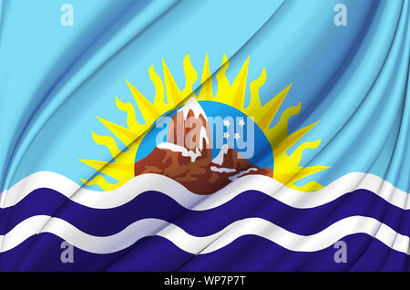 Santa Cruz waving flag illustration. Regions of Argentina. Perfect for ...