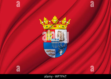 Segovia waving flag illustration. Regions and cities of Spain. Perfect ...