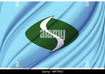 Shiriuchi waving flag illustration. Regions of Japan. Perfect for ...