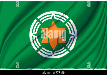 Teshio waving flag illustration. Regions of Japan. Perfect for ...