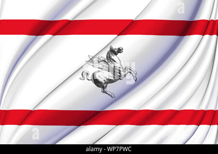 Tuscany waving flag illustration. Regions of Italy. Perfect for ...