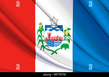 Alagoas waving flag illustration. Brazilian states. Perfect for ...