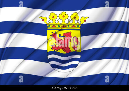 Zeeland waving flag illustration. Regions of the Netherlands. Perfect ...