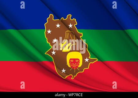 Amazonas State waving flag illustration. Regions of Venezuela. Perfect ...