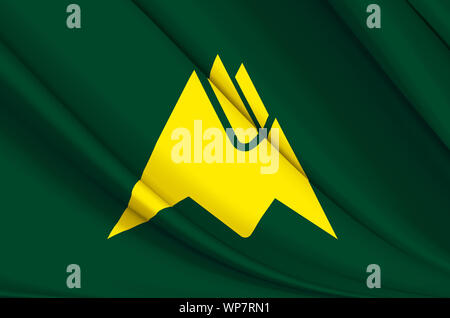 Biei waving flag illustration. Regions of Japan. Perfect for background ...