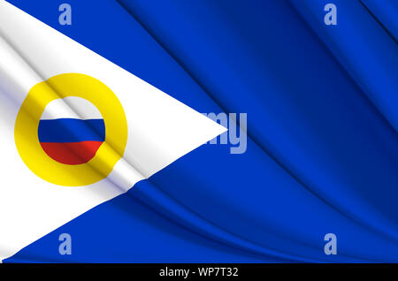 Chukotka waving flag illustration. Regions of Russia. Perfect for ...