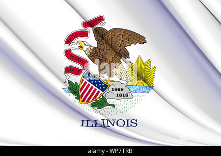 Illinois waving flag illustration. US states. Perfect for background ...