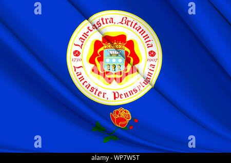Lancaster Pennsylvania waving flag illustration. Regions and Cities of ...