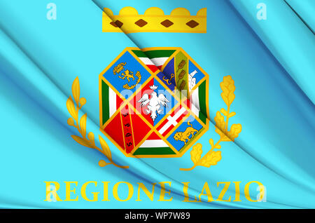 Lazio waving flag illustration. Regions of Italy. Perfect for ...