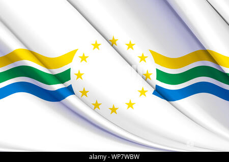 Los Rios waving flag illustration. Regions of Ecuador. Perfect for ...