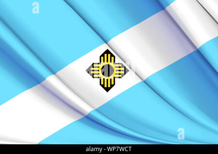 Madison Wisconsin waving flag illustration. Regions and Cities of the ...