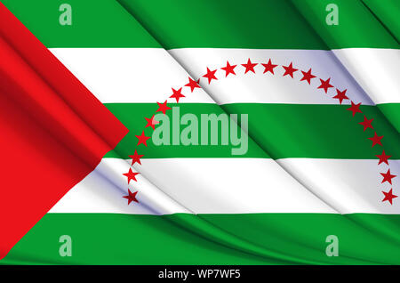 Manabi waving flag illustration. Regions of Ecuador. Perfect for ...