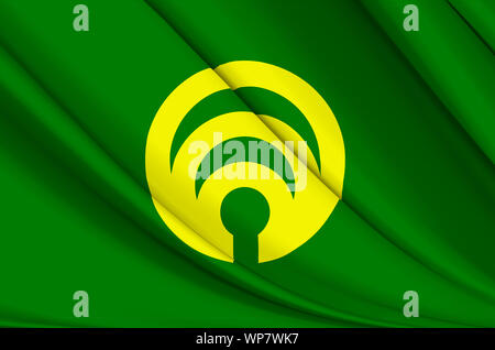 Mikasa waving flag illustration. Regions of Japan. Perfect for ...