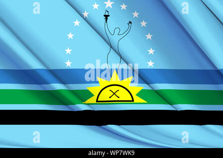 Monagas waving flag illustration. Regions of Venezuela. Perfect for ...
