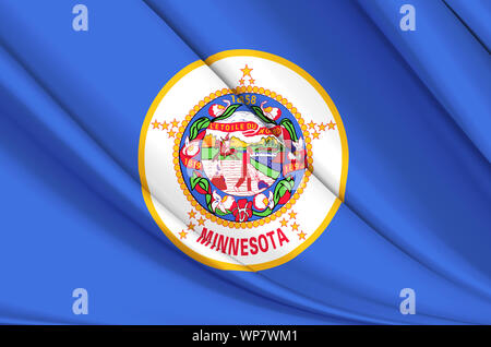 Minnesota waving flag illustration. US states. Perfect for background ...