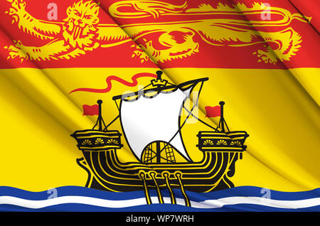 New Brunswick waving flag illustration. States, cities and Regions of ...