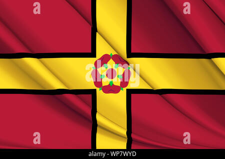 Northamptonshire waving flag illustration. Regions of England and ...