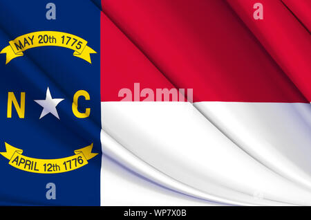 North Carolina waving flag illustration. US states. Perfect for ...