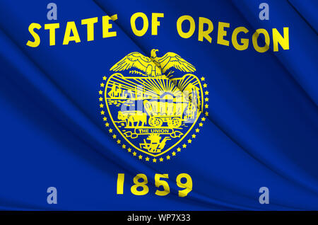 Oregon waving flag illustration. US states. Perfect for background and ...