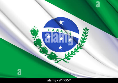 Parana waving flag illustration. Brazilian states. Perfect for ...