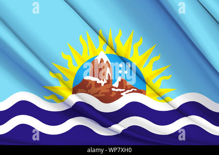 Santa Cruz waving flag illustration. Regions of Argentina. Perfect for ...