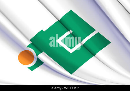 Setana waving flag illustration. Regions of Japan. Perfect for ...