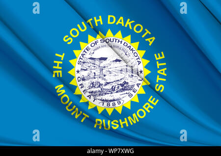 South Dakota waving flag illustration. US states. Perfect for ...
